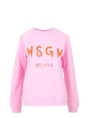 MSGM Logo Print Detail Sweatshirt - Pink