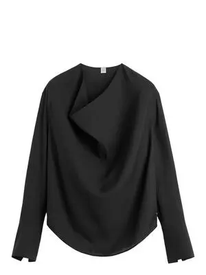 TOTEME Totême Draped Curved Hem Blouse Black