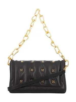 Off-White Logo Plaque Quilted Crossbody Bag - Black