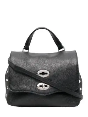 ZANELLATO Baby Postina Studded Shoulder Bag - Black