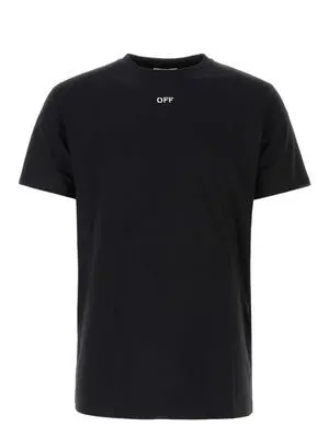 Off-White Logo Embroidered Crewneck T-shirt - Black