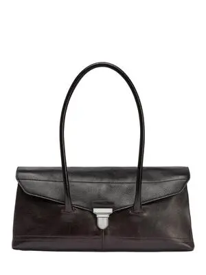 LEMAIRE Gear Logo Detailed Shoulder Bag - Espresso