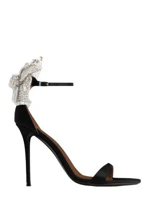 GIUSEPPE ZANOTTI Camelia 105 Floral Crystal Embellished Stiletto Sandals - Black