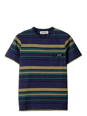 Miu Miu Striped Jersey T-shirt - Blue