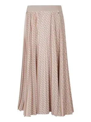 Herno Pleated Skirt With All-over Pattern - Nude