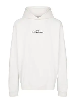 MAISON MARGIELA Logo Embroidered Hoodie - White