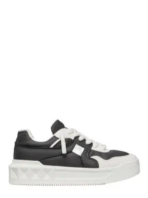 Valentino Garavani One Stud Xl Lace-up Sneakers - White/grey