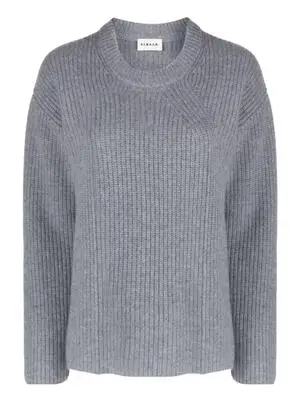 P.a.r.o.s.h Crewneck Knitted Jumper With Ribbed Detailing - Gray