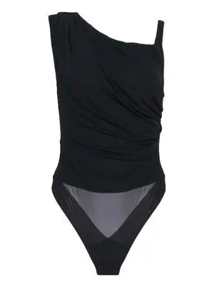 Elisabetta Franchi Bodysuit With Embellished Shoulder Detail - Black