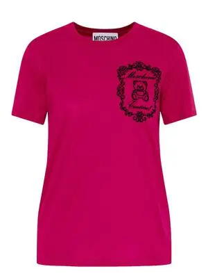 Moschino Embroidered Logo Crewneck T-shirt - Red