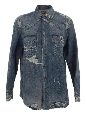 DIESEL® Distressed Denim Shirt - Black