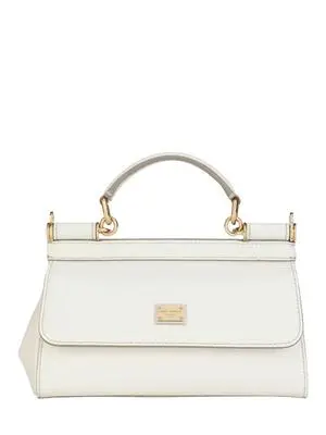 Dolce & Gabbana Small Sicily Handbag With Logo Plaque - White