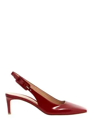 GIANVITO ROSSI Square Toe Slingback Pumps - Red