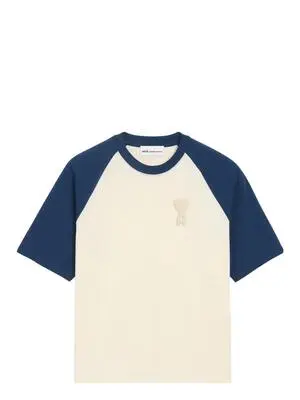 AMI Paris De Coeur Knitted Patch T-shirt - Beige