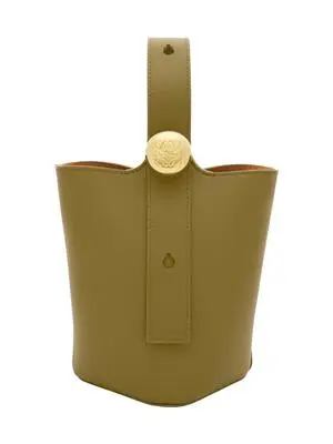 Loewe Pebble Mini Bucket Bag - Olive