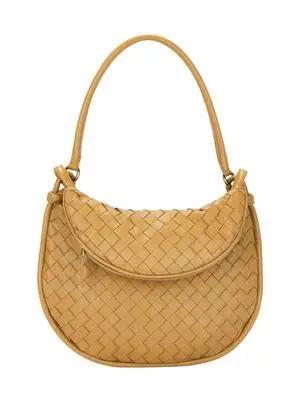 Bottega Veneta Medium Intrecciato Shoulder Bag - Black Nut Sugar Color