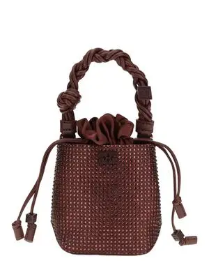 GANNI Ganni Mini Bou Drawstring Bucket Bag Red