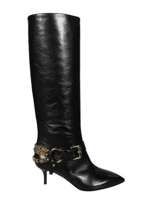 MOSCHINO Moschino Stiletto Boots With Logo Embellishment