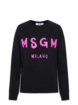 MSGM Logo Cotton Sweatshirt - Black