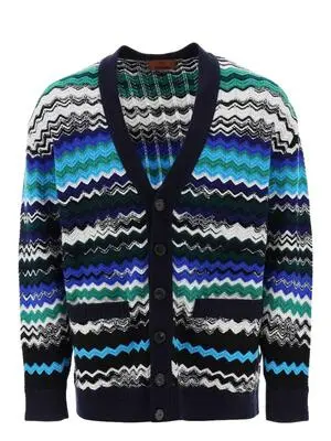 MISSONI Missoni Zig-Zag Knitted Button-Up Cardigan