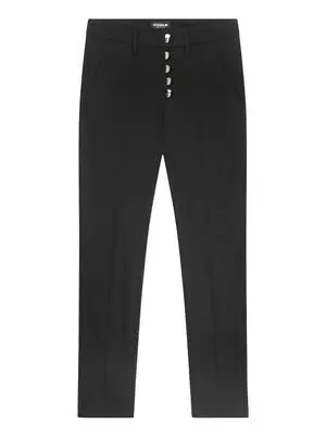 DONDUP Side Pocket Button Casual Pants - Black