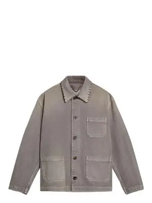 GOLDEN GOOSE Studded Denim Jacket - Grey