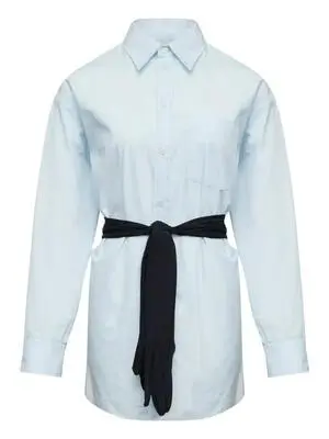MAISON MARGIELA Tie-detailed Shirt - Blue