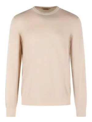 GRAN SASSO Crewneck Ribbed Jumper - Beige