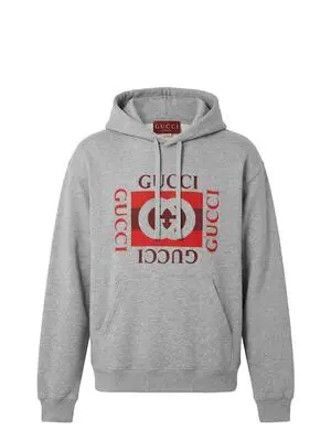 Gucci Printed Jersey Hoodie - Grey