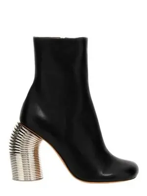 Off-White Zip Detailed Ankle Boots - Black