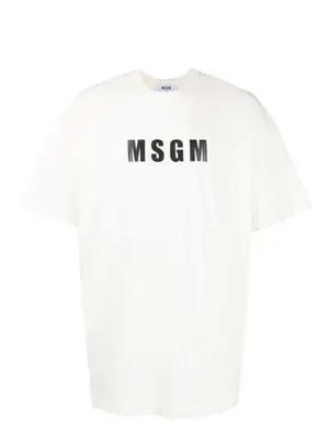 MSGM Logo-print Cotton T-shirt - White