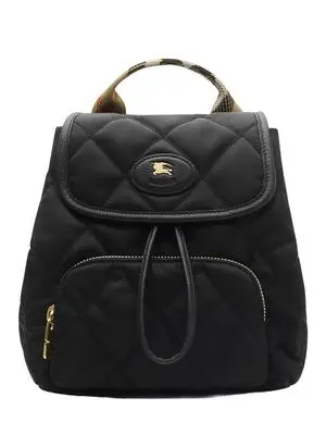 Burberry Quilted Horseshoe Drawstring Backpack - Black