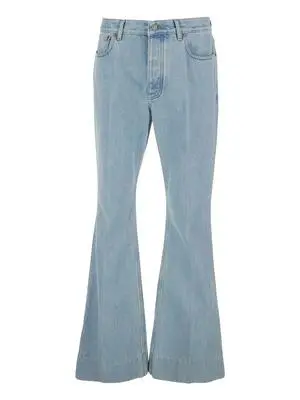 Valentino Garavani Logo Patch Flared Jeans - Blue