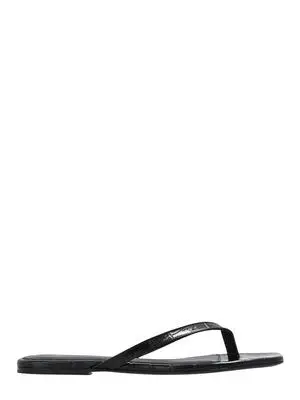 TOTEME Square-toe Flip Flops - Black