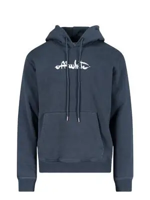 Off-White Arrows Print Hoodie - Blue