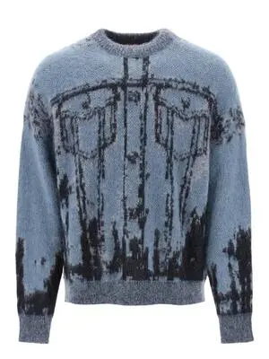 DIESEL® Diesel K-Patmos Patterned-Intarsia Crew Neck Sweater