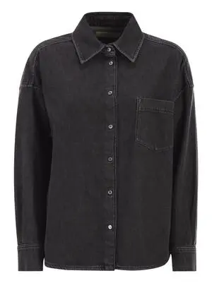 Max Mara Oversized Pocket Denim Shirt - Black