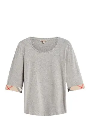 BURBERRY Burberry Classic Checked Sleeve T-Shirt
