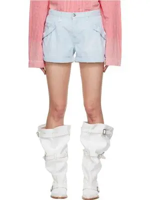 R13 Denim Pocket Shorts - White