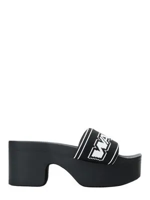 Alexander Wang Logo Strap Platform Sandals - Black