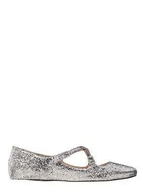 Dior Glitter Mary Jane Ballet Flats - Silver