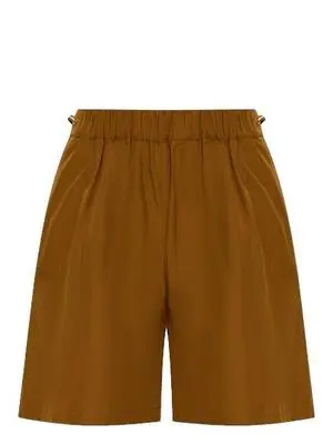 Max Mara Elastic Waist Pleated Shorts - Brown