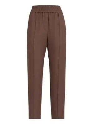 Brunello Cucinelli Fluid Twill Baggy Pull-on Trousers - Brown