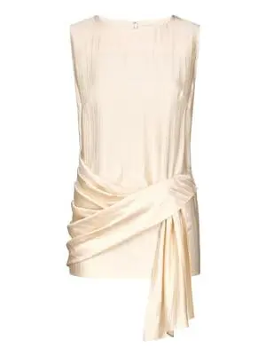 Loulou De Saison Fonda Draped Asymmetric Top - Ecru