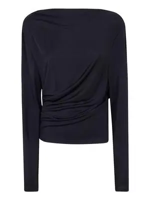 Jacquemus Draped Long Sleeve Top - Black