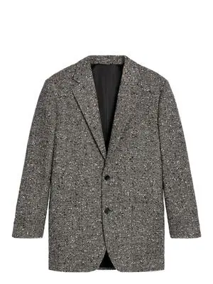 Celine Garçon Jacket In Herringbone Wool Natt - Ivory/black
