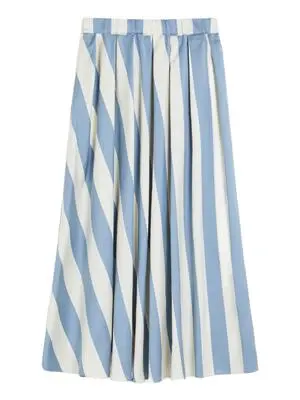MAX MARA Weekend Max Mara Vidim Striped Cotton Silk-Satin A-Line Skirt