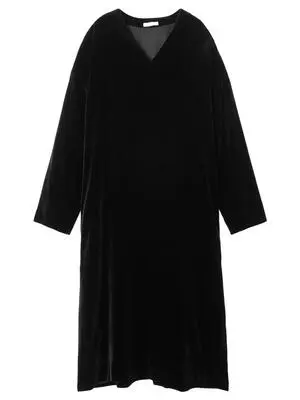 THE ROW Heloise Midi Dress In Velvet - Black