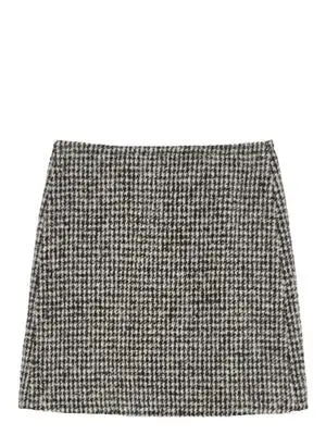 Max Mara Wool And Alpaca Blend Mini Skirt Gray