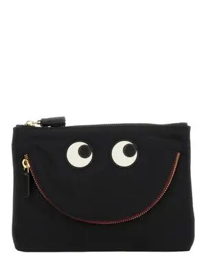 ANYA HINDMARCH Happy Eyes Zipped Pouch - Black